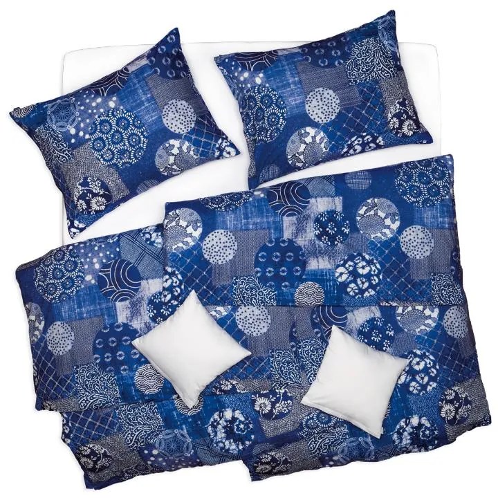 SCANquilt povlečení KLASIK DESIGN batic modrá 140 x 200/70 x 90 cm