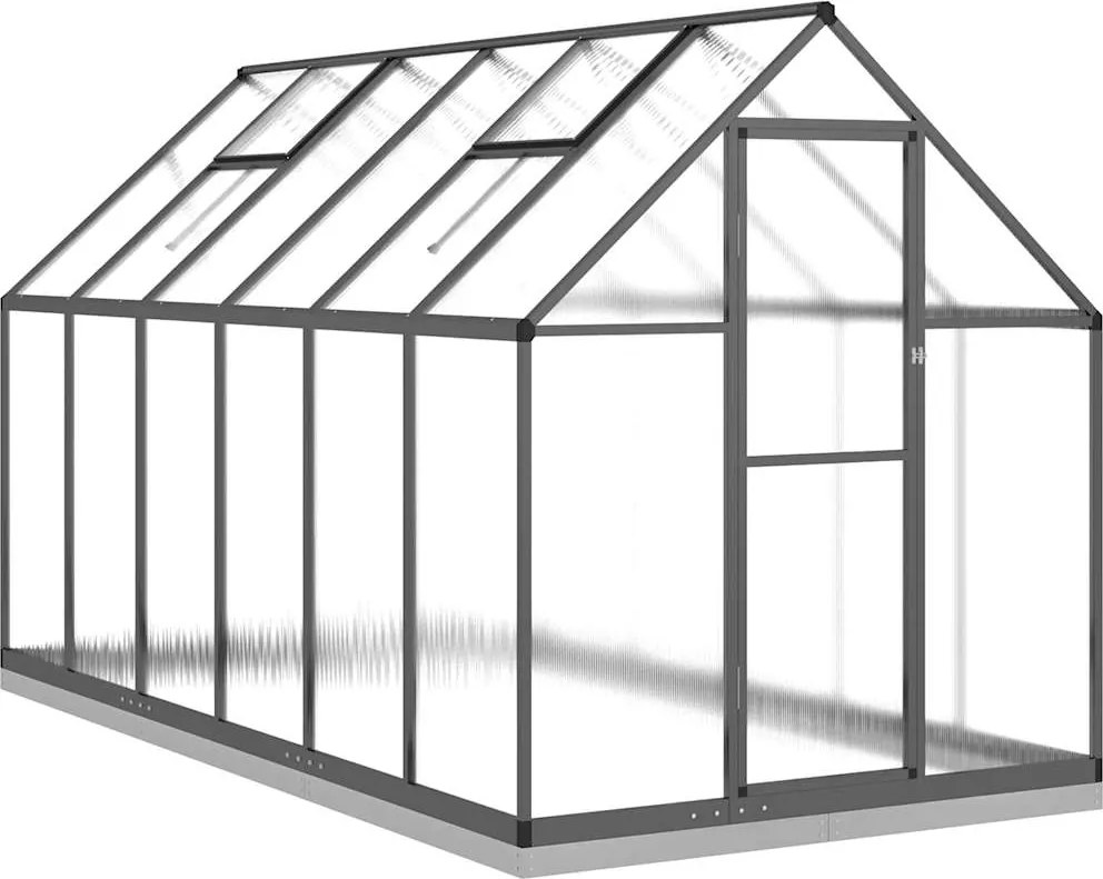 Skleník s podkladovým rámem antracitový 334x169x202 cm hliník 3266331