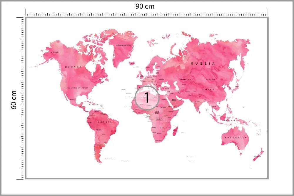 Fototapeta Mapa Světa Omyvatelný vlies 315x210