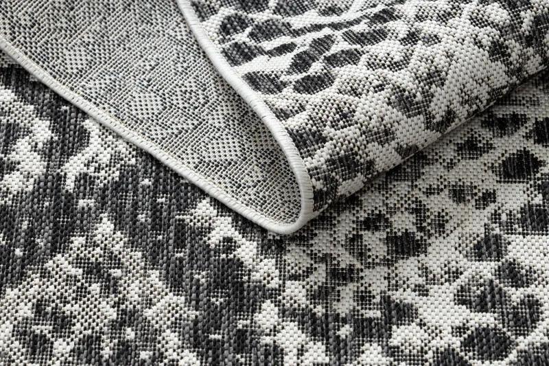 Dywany Łuszczów Kusový koberec Sion Sisal Snake`s skin 22162 ecru/black – na ven i na doma - 180x270 cm