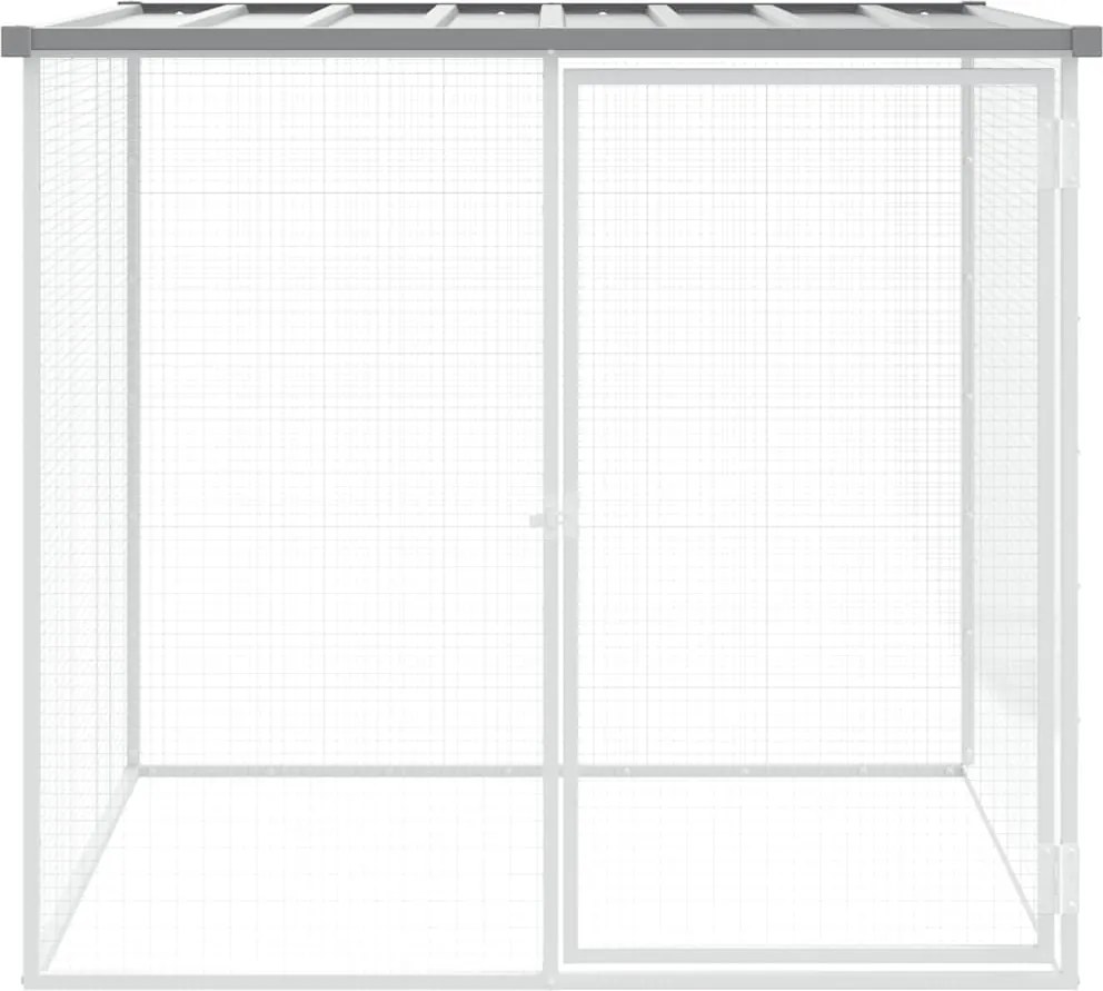 Klec pro kuřata se střechou světle šedá 103 x 98 x 90 cm ocel 172338
