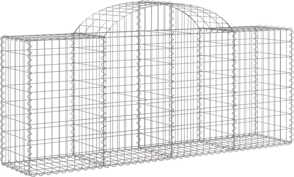 Klenuté gabionové koše 25ks 200x50x80/100 cm pozinkované železo 3146315