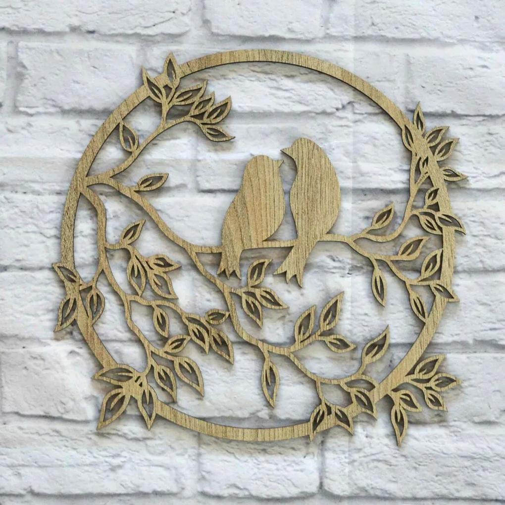 DUBLEZ | Dřevěná dekorace do pokoje - Hrdličky