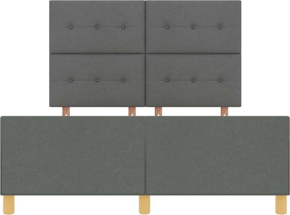 Rám postele s čelo Tmavě šedá 140 x 190 cm textil 3344726