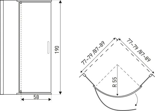 Novoterm Čtvrtkruhový sprchový kout NV-Splash 90x90 chrom/transparent - bez vaničky