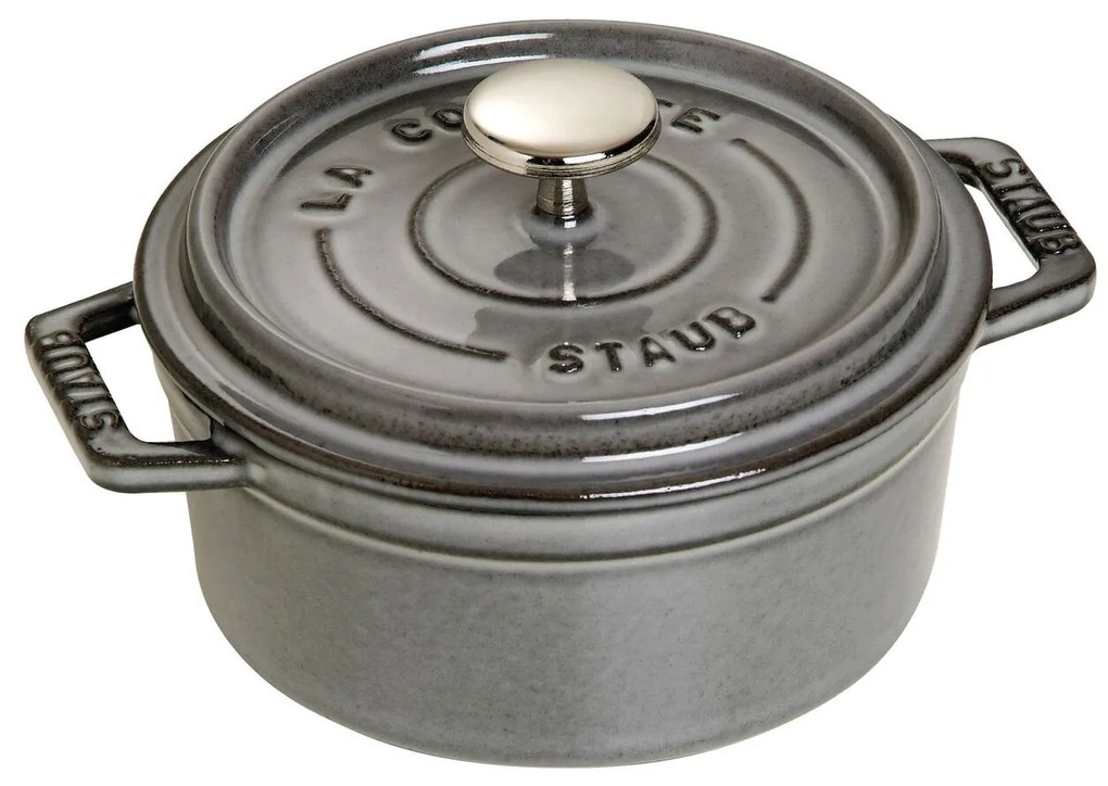 Staub Cocotte hrnec kulatý 12 cm/0,4 l šedý, 1101218