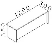 NABYTEK-DESIGNOVY.CZ - NKA12 11 - Pultová nástavba Komfort, 120x30x35 cm, buk