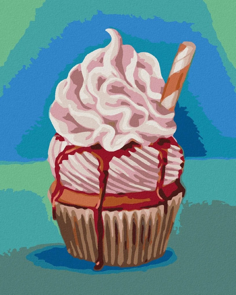 zuty zuty - malování podle čísel - cupcake se šlehačkou (myroslava voloschuk), 40x50 cm, plátno+rám