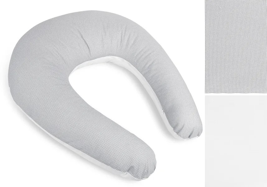 Bellatex Povlak na kojicí polštář na zip po obvodu 180 cm Kostička šedá, bílá