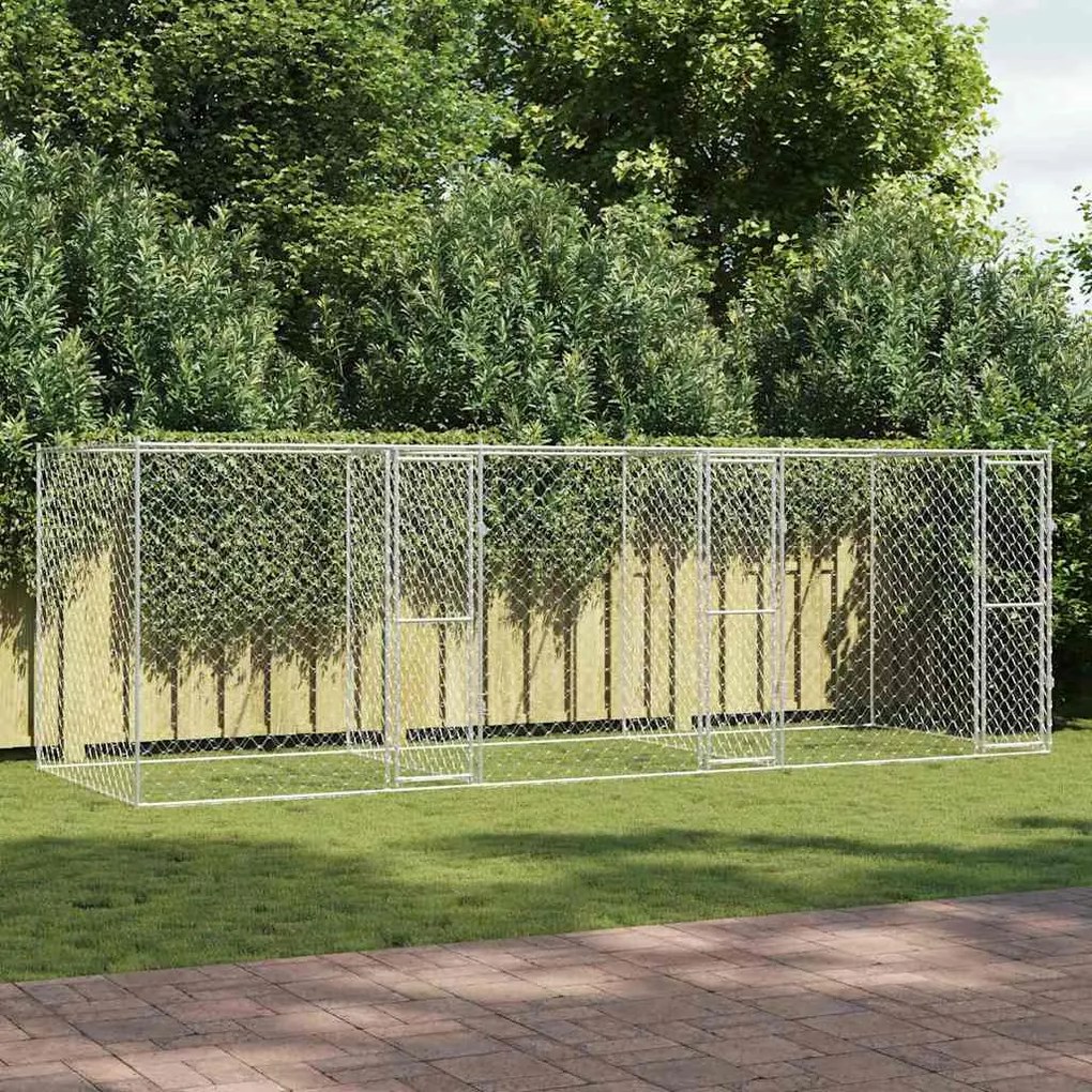 Klec pro psa Stříbrná 600 x 200 x 200 cm Pozinkovaná ocel 3368307