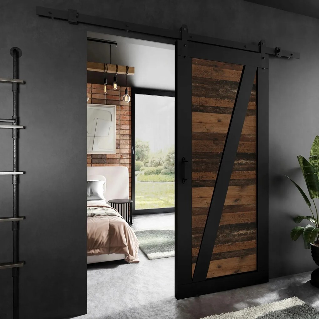 Posuvné dveře LOFT ADIO 3 černý + old style 80