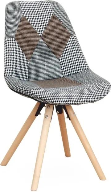 Designová stolička, vzorovaná látka, PEPITO TYP 10