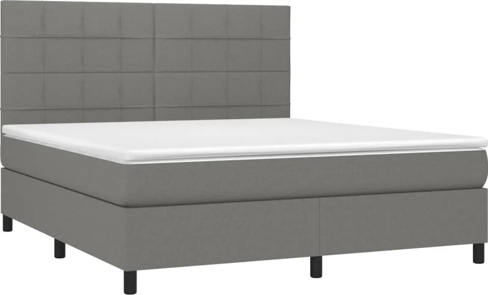 Box spring postel s matrací tmavě šedá 180x200 cm textil 3141794