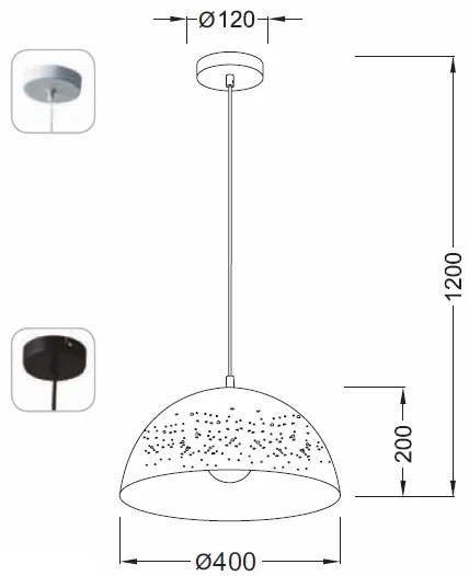 ACA DECOR Závěsné svítidlo PLANETARIO max. 60W/E27/230V/IP20, bílé