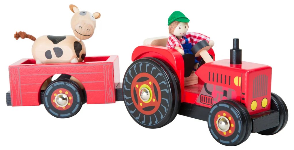 small foot Dřevěný farmářský tahací traktor
