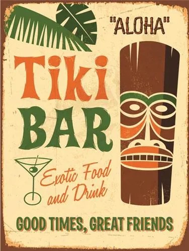 Retro cedule Tiki Bar, rozměr 40 x 30 cm, IMPOL TRADE PT074T2