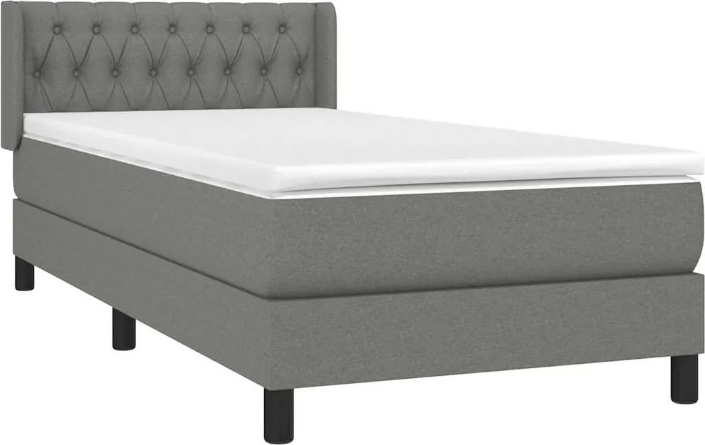 Box spring postel s matrací tmavě šedá 90x200 cm textil 3129922