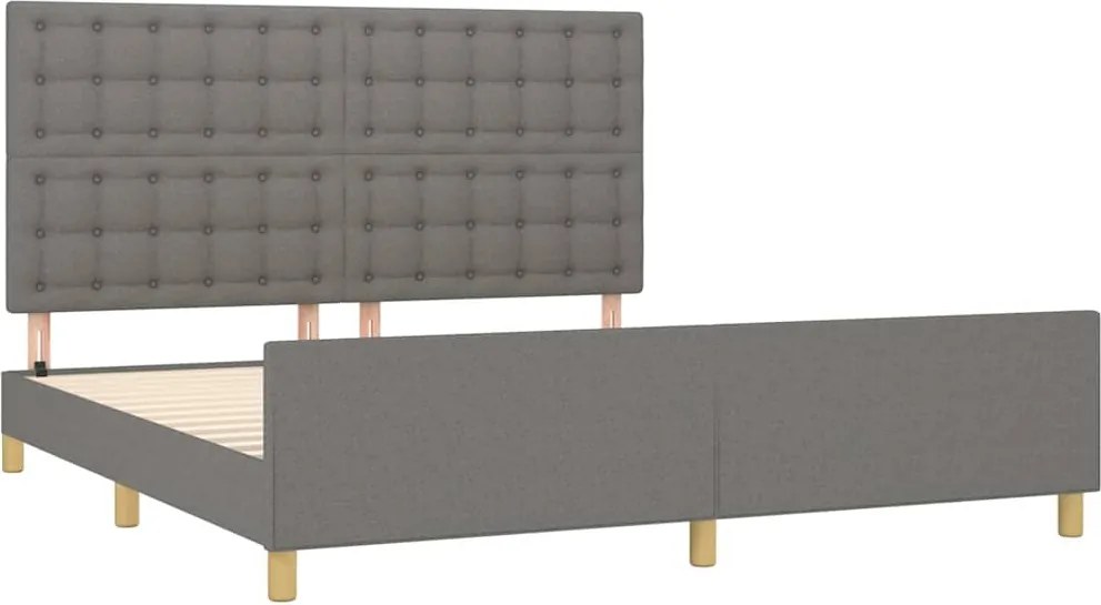 Rám postele bez matrace tmavě šedý 160 x 200 cm textil 3125390