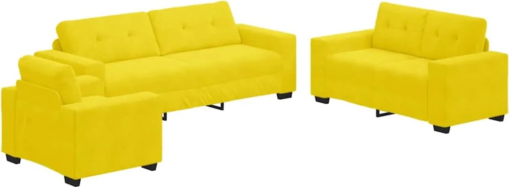 Set pohovek 3 ks Žlutá samet 3324645