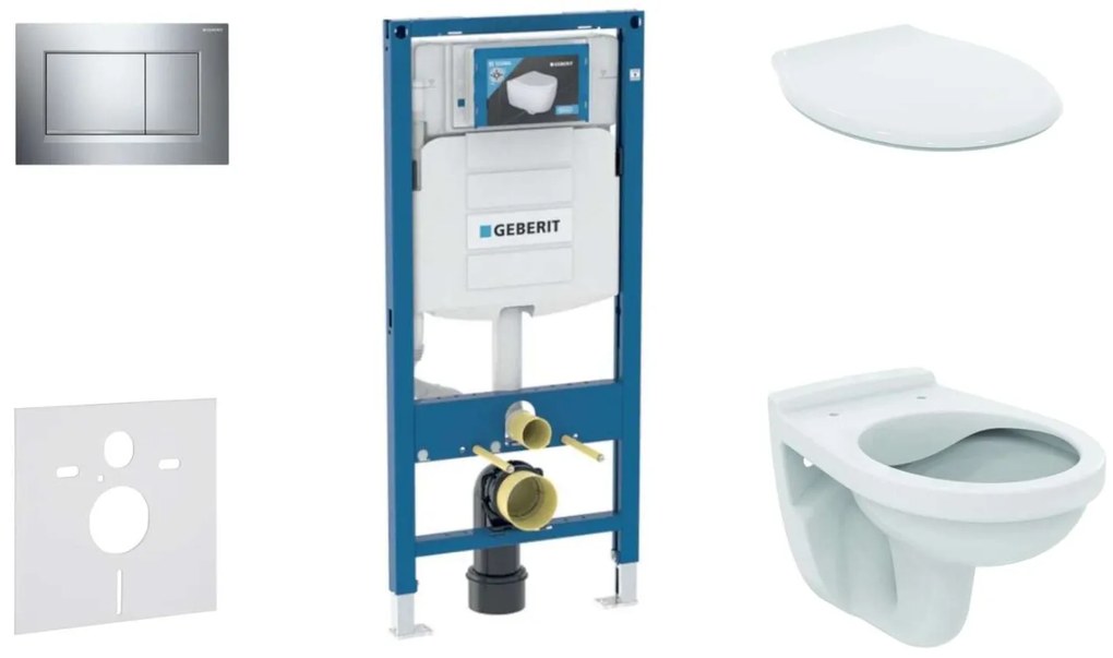 Geberit Duofix - Set předstěnové instalace, klozet Alpha se sedátkem, tlačítko Sigma30, chrom 111.300.00.5 NR6