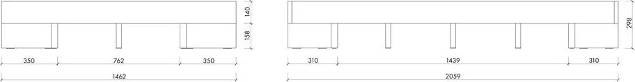 Dvoulůžková postel z MDF v dekoru dubu bez čela s roštem 140x200 cm v přírodní barvě Kito – noo.ma