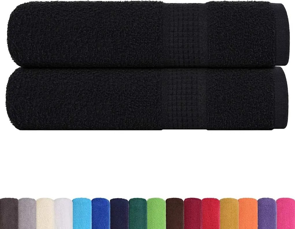 Ručníky FROGN 2 ks černé 100x150 cm 360 g/m² 136956