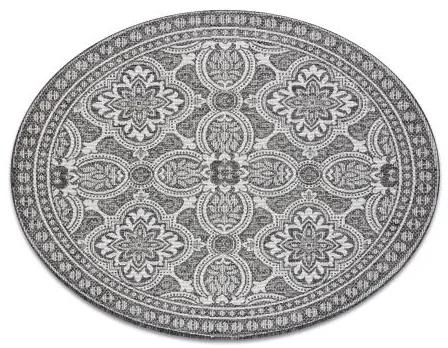 Kulatý koberec SISAL LOFT 21193 slonová kost / stříbrný / šedý Rozměr: průměr 120 cm