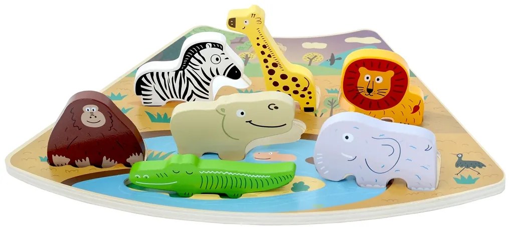 2Kids Toys Dřevěné puzzle Safari propojitelné