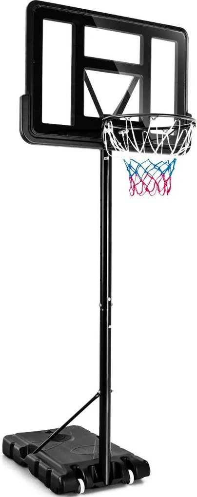 Costway Basketbalový stojan 130–305 cm se sítí a 2 koly, výškově nastavitelná