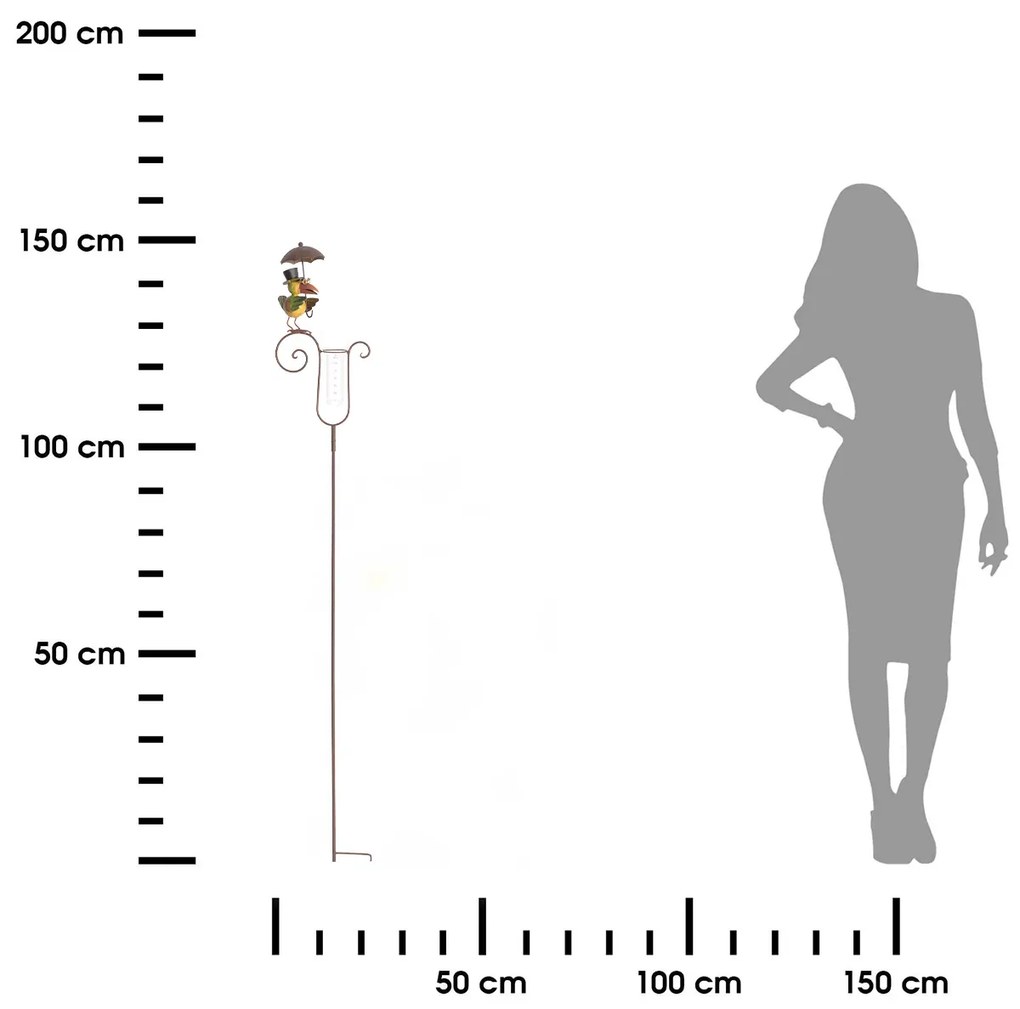 Srážkoměr Jasper, 150 cm, kov/sklo, vícebarevný