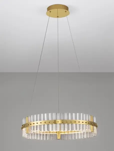 LED stmívatelný platinum zlatý moderní lustr Kezo