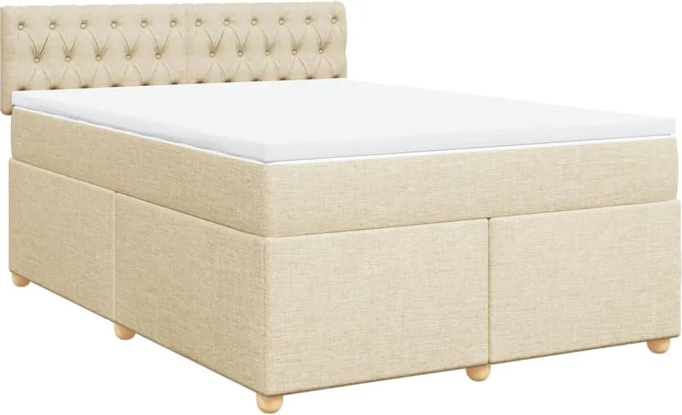 Box spring postel s matrací krémová 160x200 cm textil 3286743