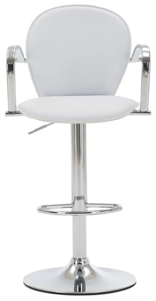 Petromila Barová stolička s područkami bílá umělá kůže