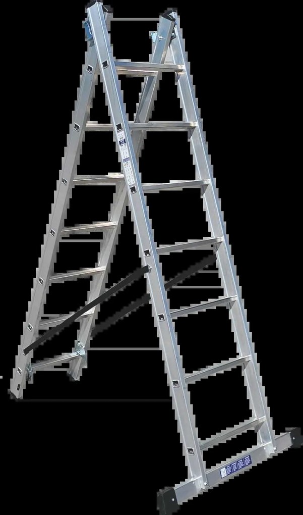 Alpos Hliníkové štafle - žebřík profi, 2x7 příček, 40-07 3,55 m x 4,36 m