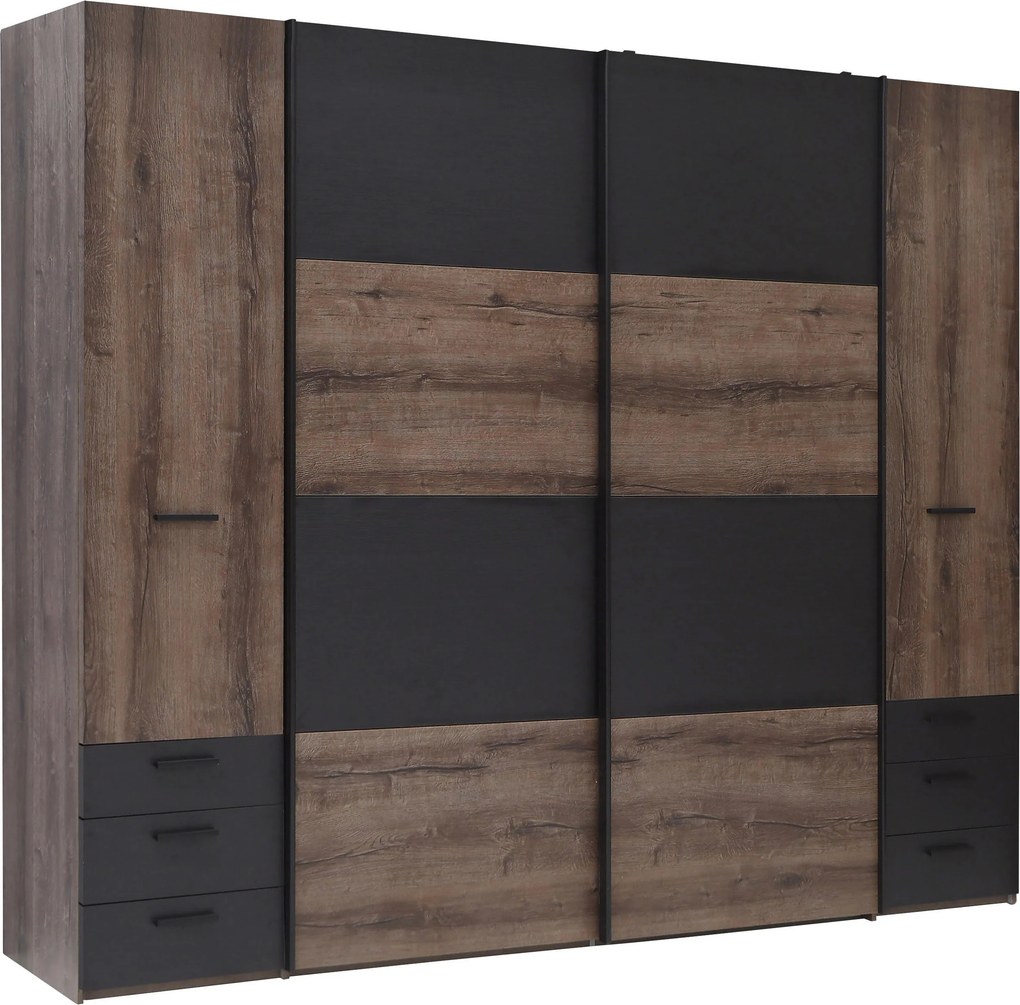 XXXLutz ŠATNÍ SKŘÍŇ, černá, barvy dubu, 270,3/223/61,2 cm Carryhome - Šatní skříně - 000687019001