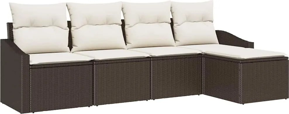 Set pohovek 5 ks Hnědá polyratan 3346678