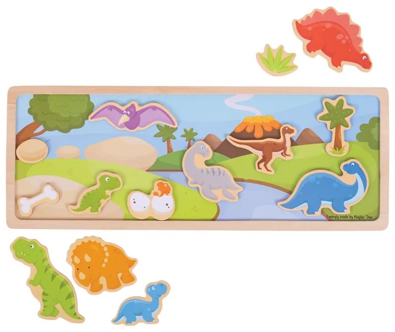 Bigjigs Toys magnetické puzzle dinosauři