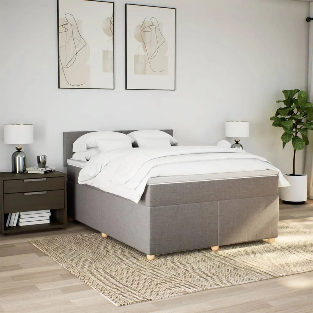 Box spring postel s matrací taupe 140x200 cm textil 3286700