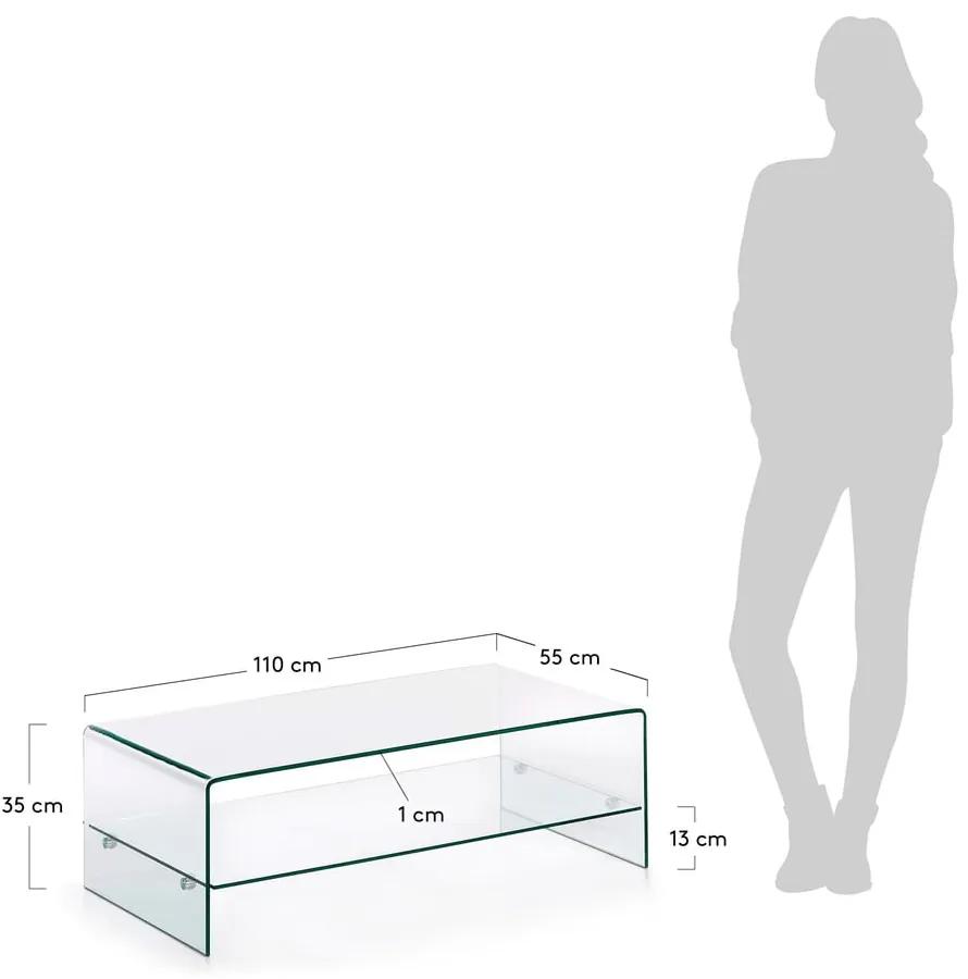 Skleněný konferenční stolek 55x110 cm Burano – Kave Home