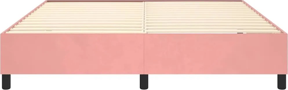 Rám postele s boxspringem růžový 160 x 200 cm samet 3121131