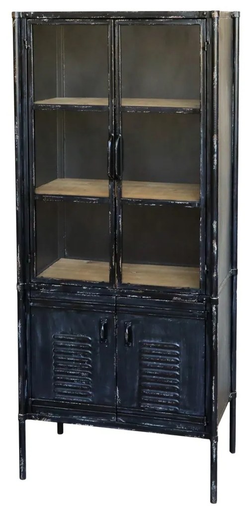 Černá antik kovová komoda Carine - 60*38*140cm