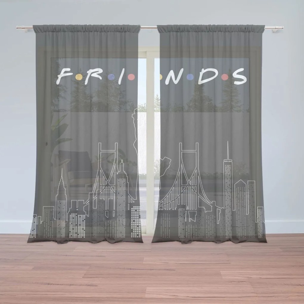 Sablio Záclony Seriál Přátelé FRIENDS Obrysy: 2ks 150x250cm