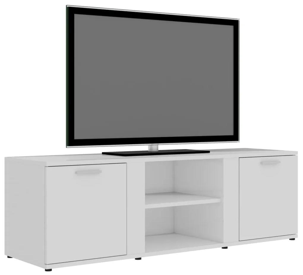 TV stolek Berkley - 120 x 34 x 37 cm | bílý s vysokým leskem