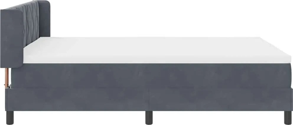 Postel s boxspringem s čelo Tmavě šedá 190 x 140 cm samet 3341517