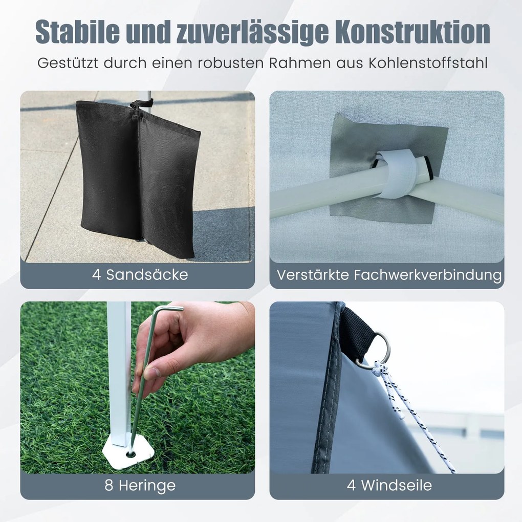 Costway Pop Up pavilon Skládací zahradní pavilon s odnímatelnými bočními stěnami