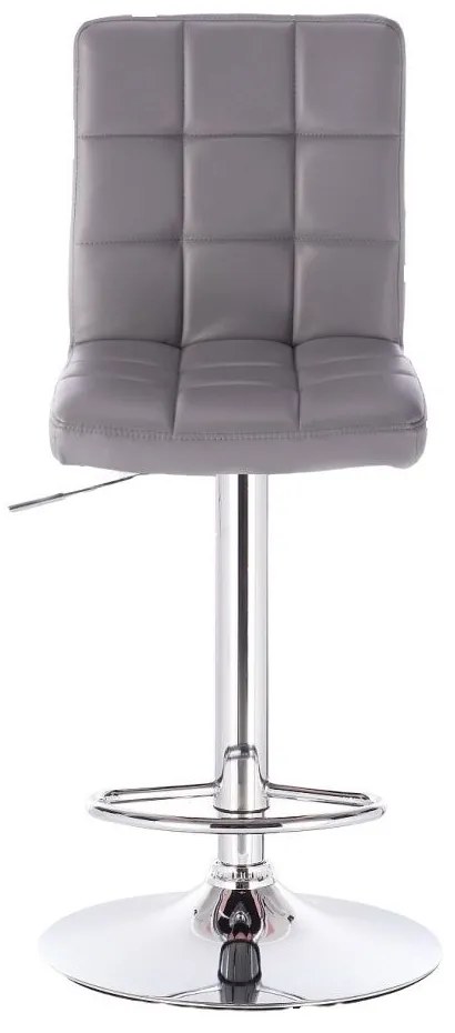 LuxuryForm DESIGN Barová židle TOLEDO na stříbrné kulaté podstavě - šedá