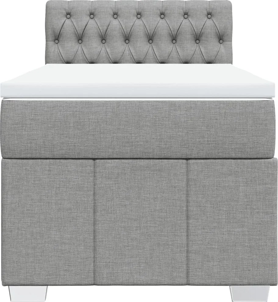 Box spring postel s matrací světle šedá 90x200 cm textil 3289258