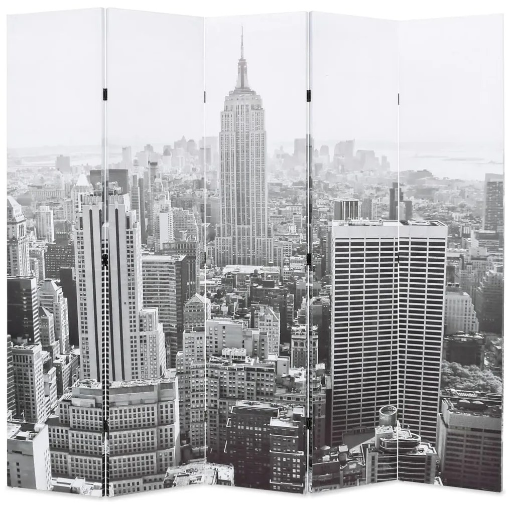 Skládací paraván 200 x 170 cm New York by Day černobílý 245859
