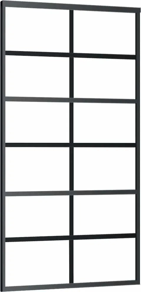 Posuvné dveře s kováním 102x205 cm ESG sklo a hliník 3332844