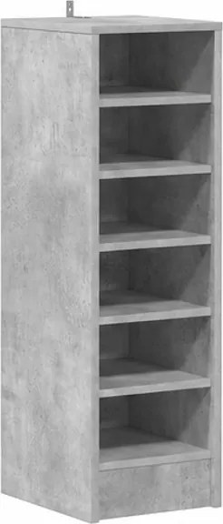 skříňka na boty, botník, 6 polic, dřevo, 92x36x32 cm, beton šedá, Dekorino BB20260075